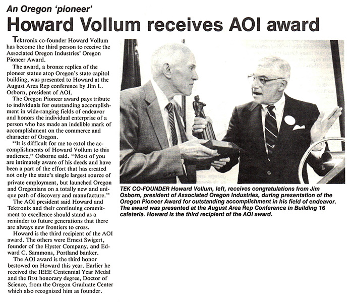 Howard Vollum at Tektronix